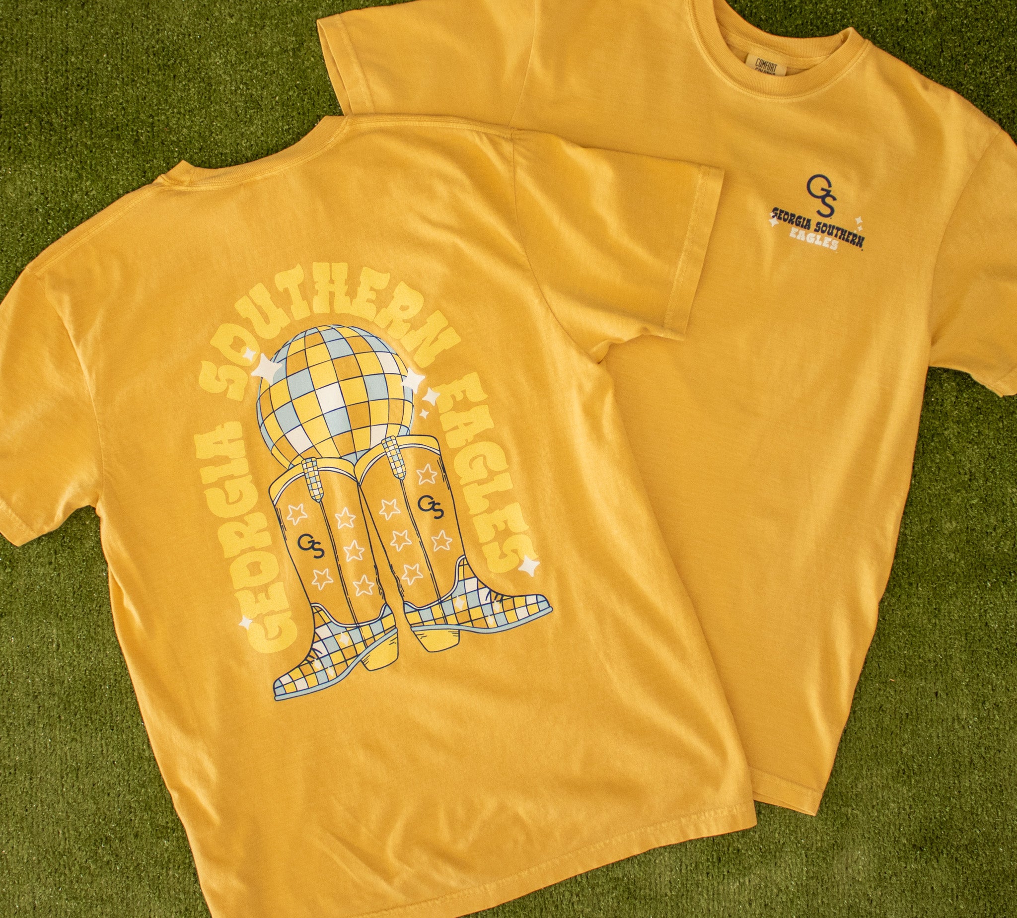 Disco Ball Boots - Mustard Comfort Color – Southern Exchange Company