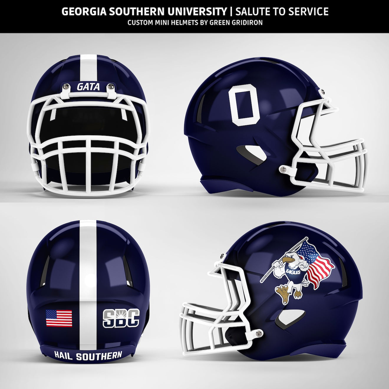 MINI FOOTBALL HELMET COLLECTABLE - 2024 Salute To Service – Southern ...